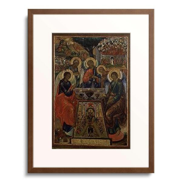 Artist:  Icon, Russian School,17.Jahrhundert Imagetitle:  Alttestamentliche Dreifaltigkeit und Erscheinung des Hl.Geiste...