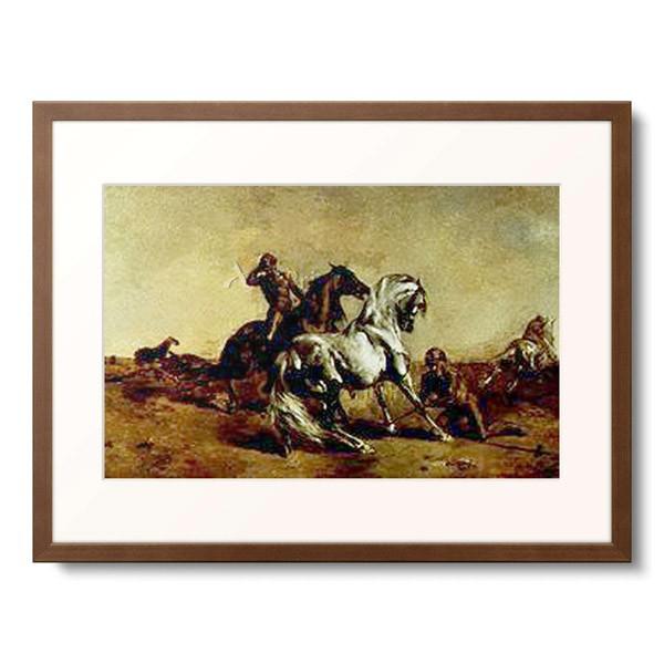 Artist:  Fromentin, Eugene,1820-1876 Imagetitle:  Reiter-Szene in einer Wuste. Location:  St. Petersburg, Hermitage