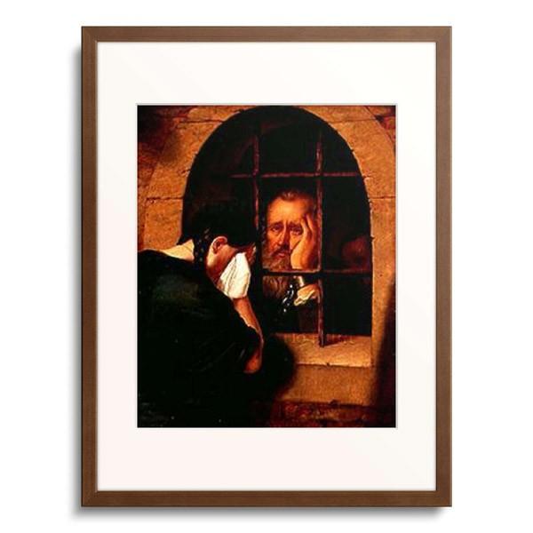 Artist:  Kiss, Balint,1802-1868 Imagetitle:  Abschied des Sandor Jablonczai von seiner Tochter am Fenster des Kerkers in...