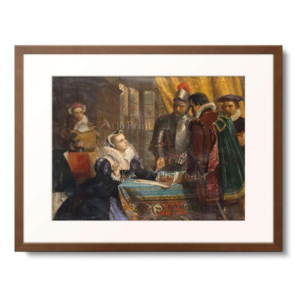 Artist:  Lucy, Charles,1814-1873 Imagetitle:  The Forced Abdication Of Mary, Queen Of Scots (1542- 1587), At Lochleven C...