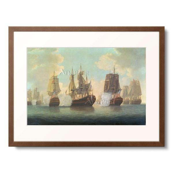 Artist:  Elliott, William,(?)-1792 Imagetitle:  Seeschlacht zwischen englischen und franzosischen Schiffen. Location:  C...