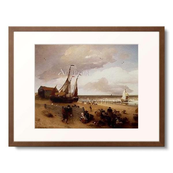 作家名:アンドレアス・アーヘンバッハドイツの画家風景画Artist: Achenbach, Andreas,1815-1910 Imagetitle:Fischerboote und Fischervolk an einem Strand.