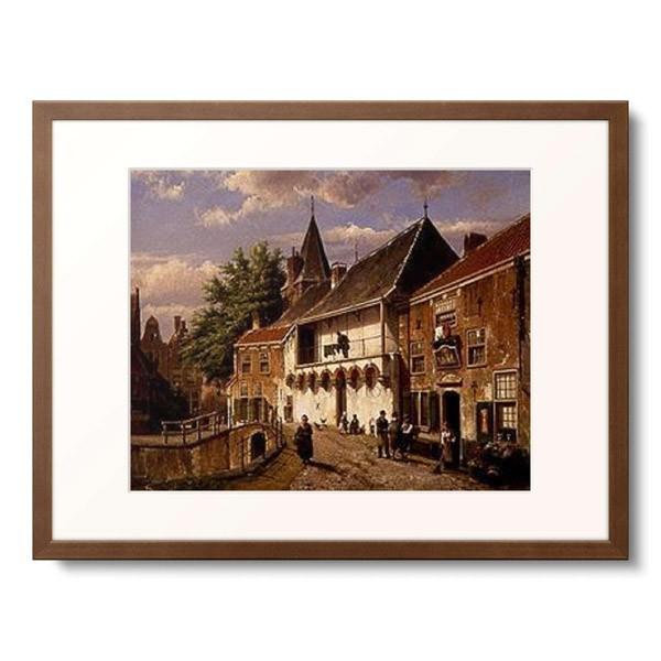 Artist:  Koekkoek, Willem,1839-1895 Imagetitle:  Strassen-Szene mit Wirtshaus an einer Brucke. Location:  Christie's Ima...