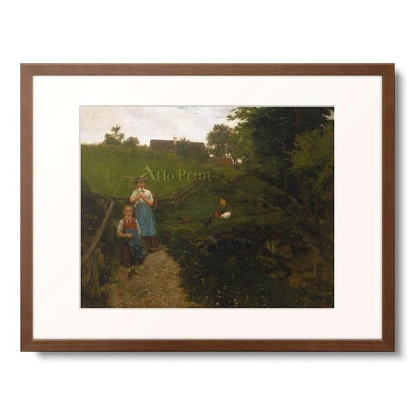 Artist:  Sperl, Johann,1840-1914 Imagetitle:  Peasant woman with child returning home from working in the fields. Locati...