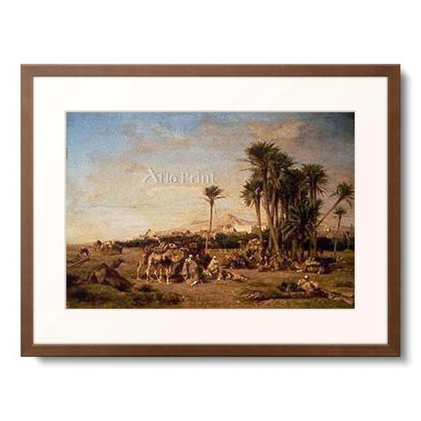 Artist:  Fromentin, Eugene,1820-1876 Imagetitle:  Rast einer Karawane in der Sahara bei El-Aghouat. Location:  Christie'...