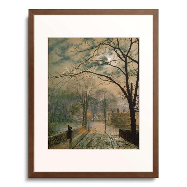Imagetitle:  Moonlit street in autumn on the Isle of Wight. 1878 Dimensions:  55.8 x 45.7 cm  Location:  Christie's Imag...