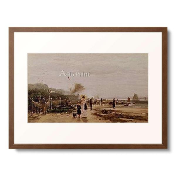 Artist:  Muhlig, Hugo,1854-1929 Imagetitle:  Spaziergang an der See. Dimensions:  25 x 42 cm Location:  Private Collection