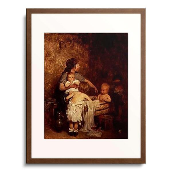 Artist:  Laeverenz, Gustav,1851-1906 Imagetitle:  Samstagabend. 1876. Dimensions:  40 x 32,5 cm Medium:  Oil/Wood Locati...