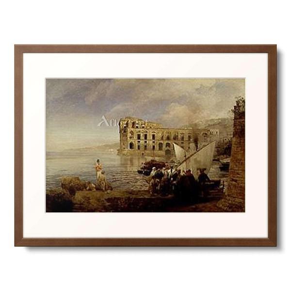 作家名:オズワルド・アーヘンバッハドイツの画家風景画Artist: Achenbach, Oswald,1827-1905 Imagetitle:Bucht bei Neapel mit dem Palast der Konigin Joh...