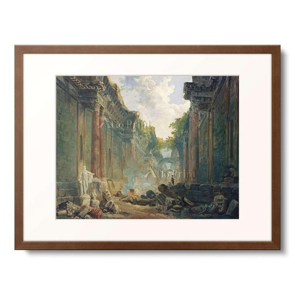 所蔵：ルーヴル美術館Imagetitle:  Imaginary View of the Grand Gallery of the Louvre in Ruins (II). Dimensions:  32 x 40 cm Medium: ...