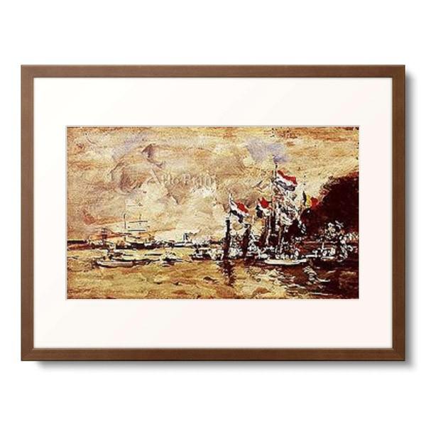 作家名:ウジェーヌ・ブーダン印象派Artist:Boudin, Eugene,1824-1898 Imagetitle:Vor der Regatta. Antwerpen. 所蔵:Honfleur, Musee M.E.Boudin