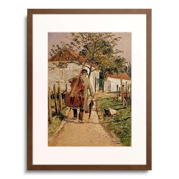 Artist:  Muhlig, Hugo,1854-1929 Imagetitle:  Musikant auf dem Heimweg. Dimensions:  37,5 x 28 cm Medium:  Gouache/Malkar...