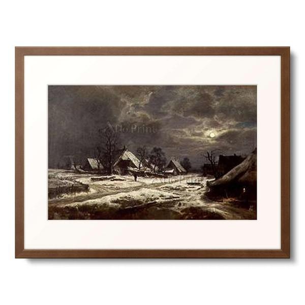 Artist:  Frolicher, Otto,1840-1890 Imagetitle:  Winternacht. 1883/1884. Dimensions:  70 x 110 cm Location:  Zurich, Gale...