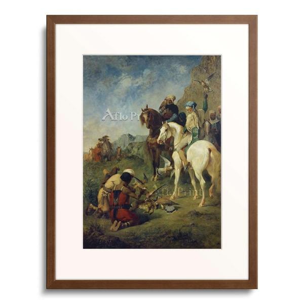 Artist:  Fromentin, Eugene,1820-1876 Imagetitle:  A Falcon Hunt in Algeria: The Quarry. 1863 Dimensions:  162,5 x 118 cm...