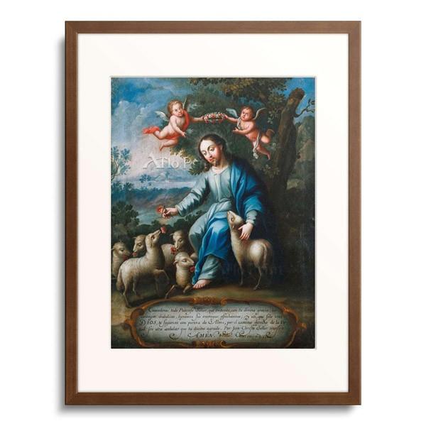 Artist:  Cabrera, Miguel,1695-1768 Imagetitle:  The Good Shepherd. Location:  Christie's Images Ltd