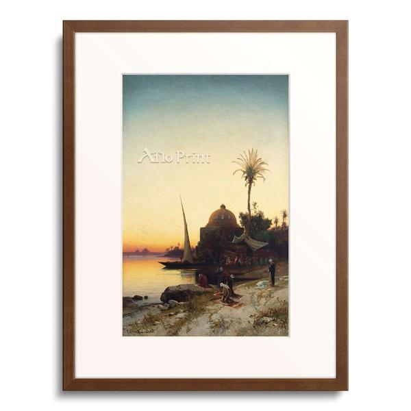 Artist:  Corrodi, Hermann David Salomon,1844-1905 Imagetitle:  Moslems beim Abendgebet am Ufer des Nil. Location:  Chris...