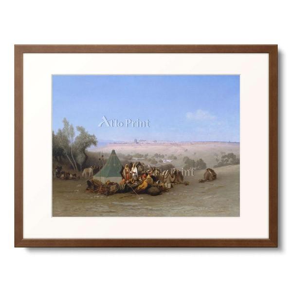 Artist:  Frere, Charles-Theodore,1814-1888 Imagetitle:  Lagernde Araber auf dem Olberg mit Blick auf Jerusalem. Location...