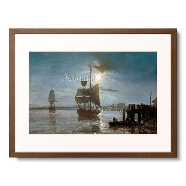 Artist:  Jongkind, Johan Barthold,1819-1891 Imagetitle:  Segelschiff bei Vollmond. 1893. Location:  Christie's Images Ltd