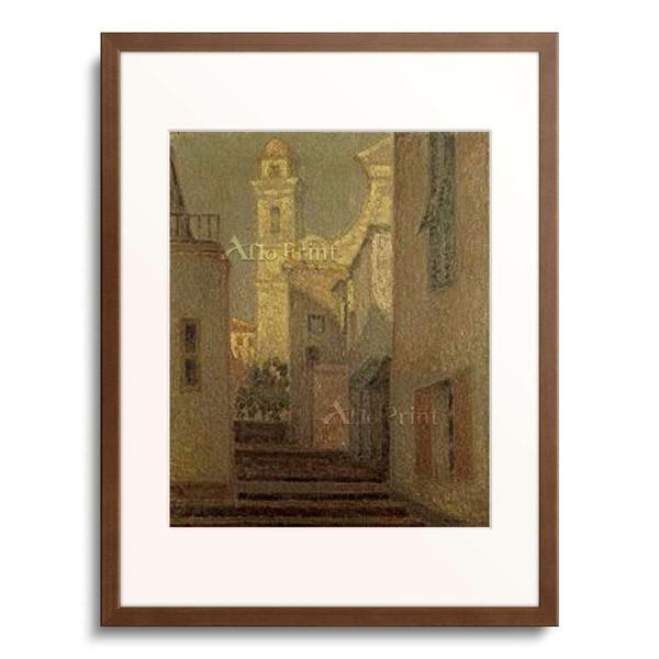 作家名:アンリ・ル・シダネルArtist: Le Sidaner, Henri,1862-1939 国籍:モーリシャスImagetitle:Die Treppe zur Kirche in Villefranche sur Mer.