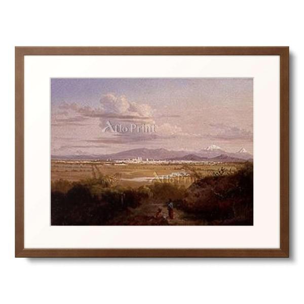 Artist:  Murillo, Salvador,1841 - Imagetitle:  Blick auf Mexiko City und die Vulkane. Location:  Christie's Images Ltd
