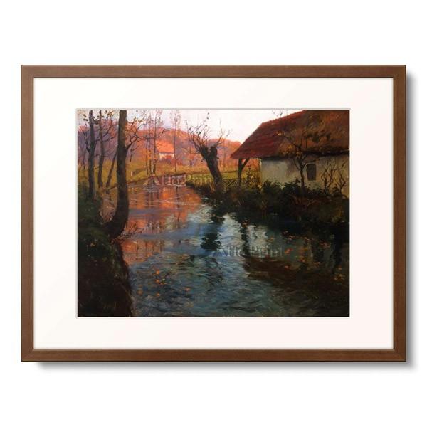 作家名： フリッツ・タヴロウ  ( 1847年 - 1906年 ) 国籍： ノルウェー ジャンル： 印象派 Artist:  Thaulow, Frits,1847-1906 Imagetitle:  The Mill Stream. Di...