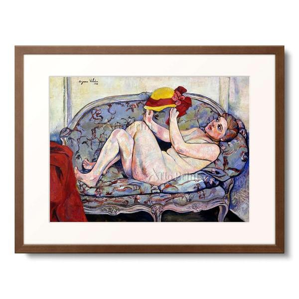 作家名:シュザンヌ・ヴァラドンフランスの画家人物画女流画家Artist: Valadon, Suzanne,1865-1938 Imagetitle:Nude Reaching on a Sofa. 1928 Dimensions: 72 ...