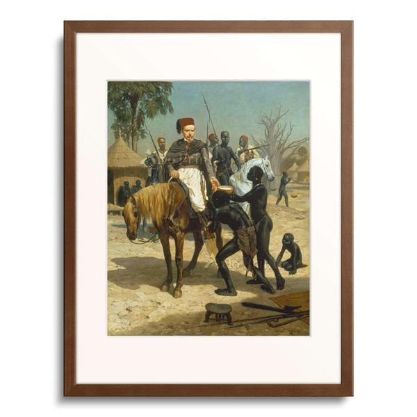 Artist:  Didier, Jules,1831-1892 Imagetitle:  Welcome of an explorer in an African village (An exotic visitor). 1857 Dim...