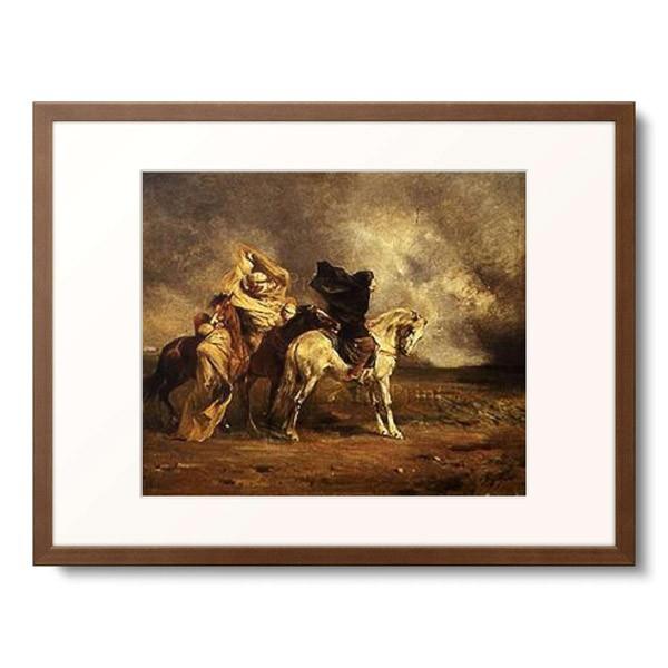 Artist:  Fromentin, Eugene,1820-1876 Imagetitle:  Reitertrupp im aufkommenden Sandsturm. Location:  Christie's Images Ltd