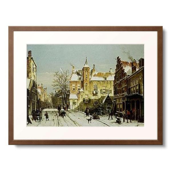 Artist:  Koekkoek, Willem,1839-1895 Imagetitle:  Hollandische Stadt im Winter. Location:  Christie's Images Ltd