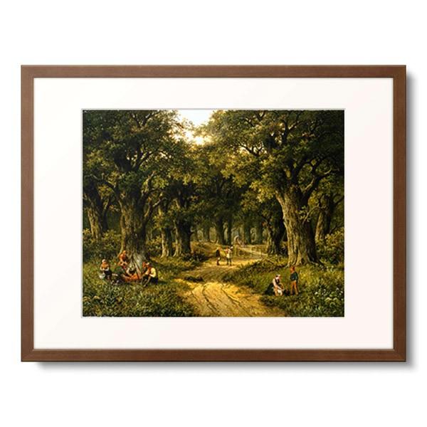 Artist:  Koekkoek, Hendrik Barend Imagetitle:  Landvolk an einer Feuerstelle am Rande eines Waldweges. Location:  Christ...