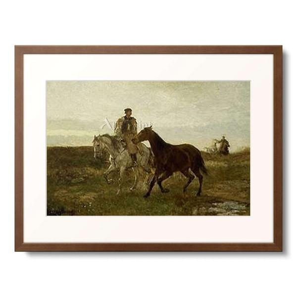 Artist:  Munkacsy, Mihaly,1844-1900 Imagetitle:  Ungarische Reiter auf dem abendlichen Heimweg. Location:  Christie's Im...