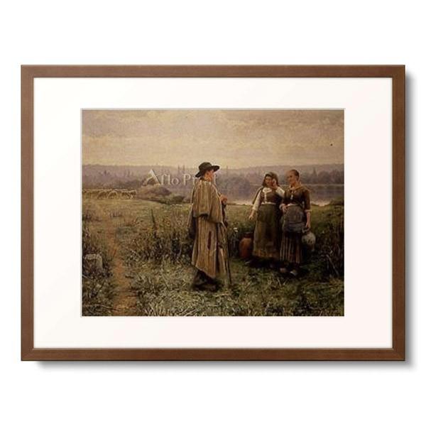 Artist:  Knight, Daniel Ridgway,1839-1924 Imagetitle:  Gesprach mit dem Schafhirten. Location:  Christie's Images Ltd