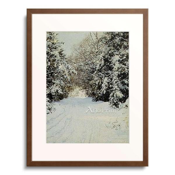 Artist:  Palmer, Walter Launt,1854-1932 Imagetitle:  Verschneiter Waldweg. 1887. Location:  Christie's Images Ltd