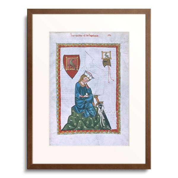 Artist:  Handschrift, Heidelberger Lieder- Imagetitle:  Walther von der Vogelweide. Location:  Eisenach, Wartburgstiftung
