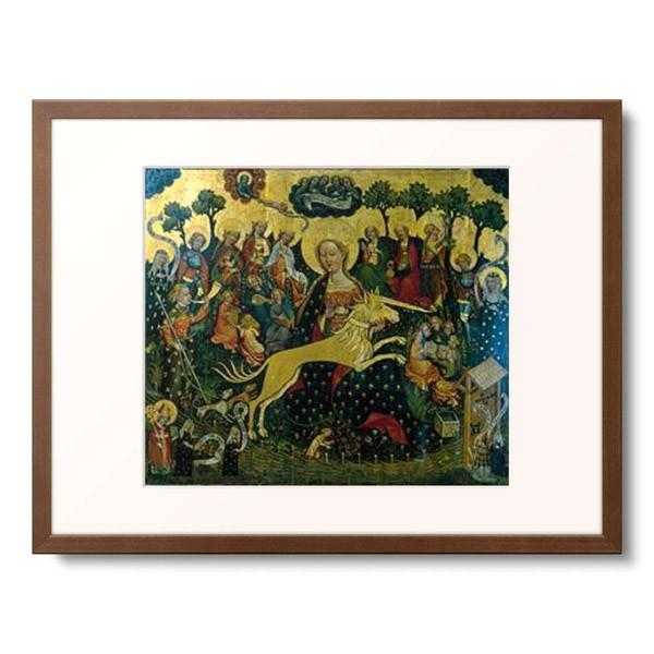 Artist:  Meister des Erfurter Einhornaltars Imagetitle:  Mitteltafel des Altars mit Maria und dem Einhorn. Um 1410/1420....