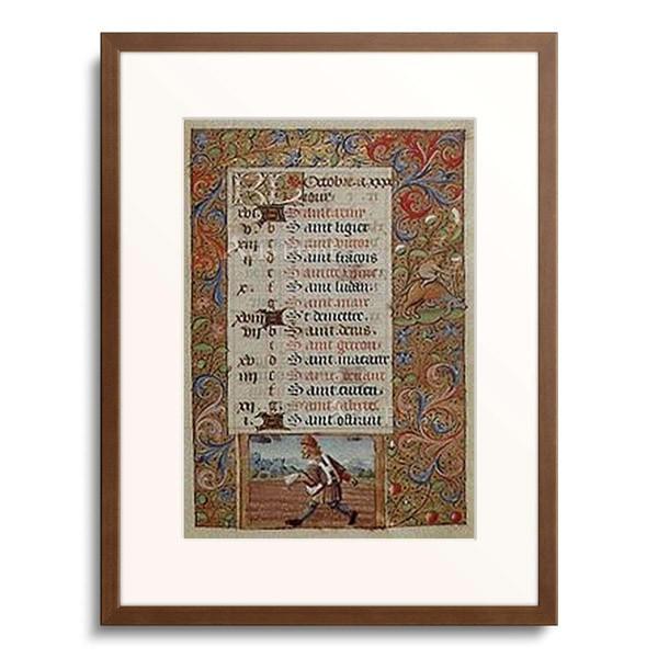 Artist:  Handschrift Imagetitle:  Der Oktober. Aus einem franzosischen Stundenbuch. Memb.II 176, 10v. Location:  Gotha, ...