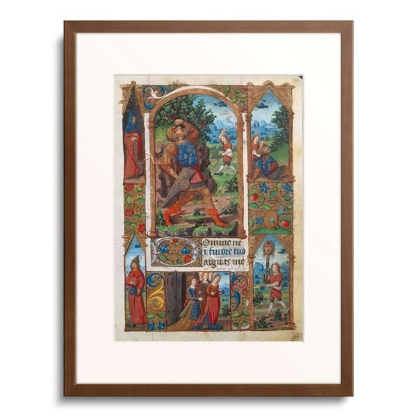 Artist:  Handschrift Imagetitle:  David and Goliath. From a French Book of Hours (Memb.II 176, 136v). Location:  Gotha, ...