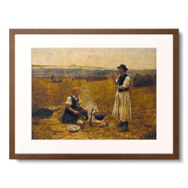 Artist:  Bihari, Sandor,1855-1906 Imagetitle:  Ungarisches Bauernpaar beim Bereiten des Abendmahls. Location:  Budapest,...