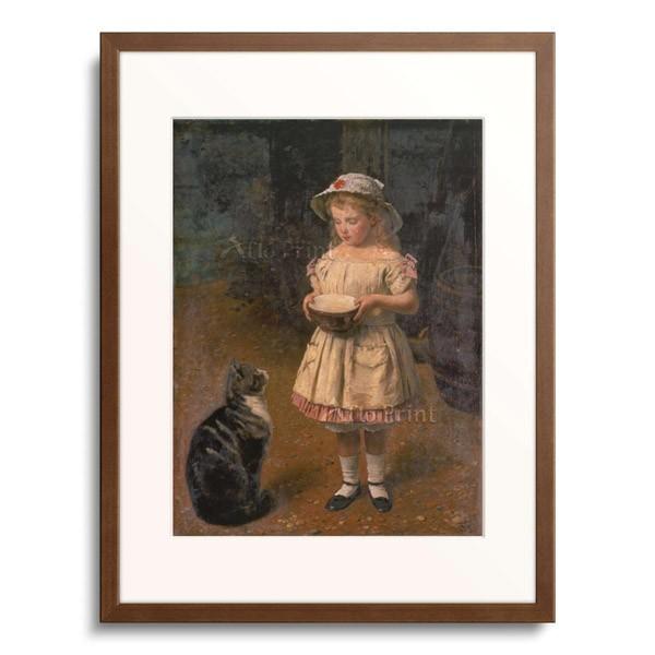 Artist:  Scholderer, Otto Franz,1834-1902 Imagetitle:  Blondes Madchen mit Katze. Dimensions:  93 x 67 cm Location:  Zur...