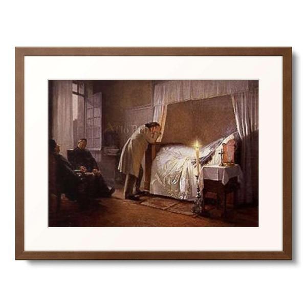 Artist:  Fourie, Albert Auguste,1854-1896 Imagetitle:  The Death Bed of Madame Bovary. 1883 Dimensions:  143 x 203 cm Lo...