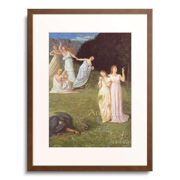 作家名:シャヴァンヌ国籍:フランス ジャンル:象徴主義 Artist: Puvis de Chavannes, Pierre,1824-1898 Imagetitle:Young girls and death. 1872 Dimensio...