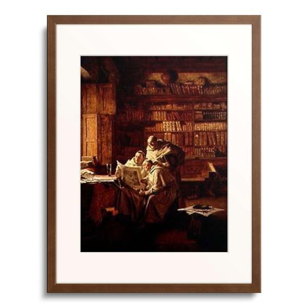 Artist:  Grutzner, Eduard,1846-1925 Imagetitle:  Drei Monche beim Betrachten eines Bildes Location:  Privatbesitz Ilg