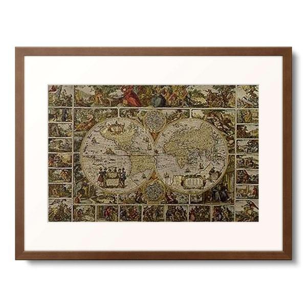 Artist:  Visscher Claes Jansz.(Piscator),1550-1612 Imagetitle:  Erdkarte in Hemispharen (Feldherrnkarte) um 1617. Dimens...