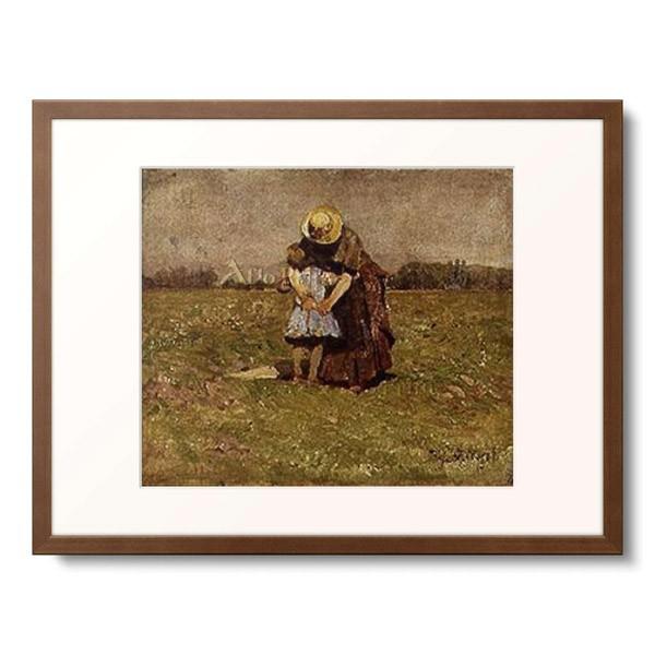 Artist:  Zugel, Heinrich von,1850-1941 Imagetitle:  In Mutters Armen (Frau und Tochter des Kunstlers in Dachau). 1886. D...