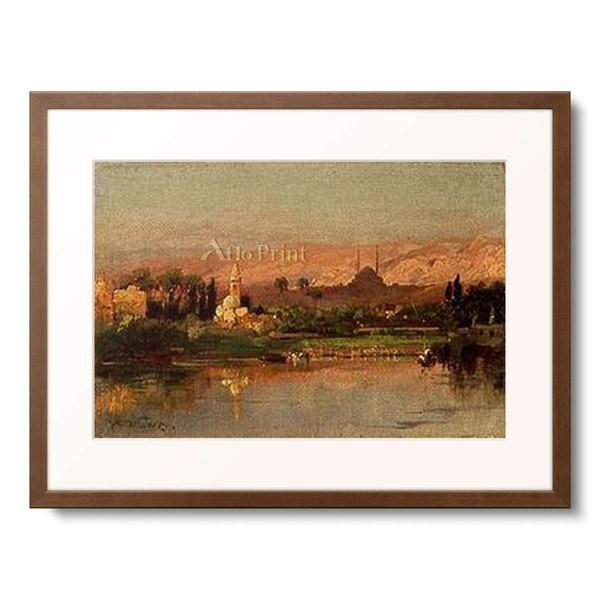 Artist:  Wuttke, Carl,1849-1927 Imagetitle:  Blick auf eine orientalische Stadt. Dimensions:  13,3 x 20 cm Medium:  Oil ...