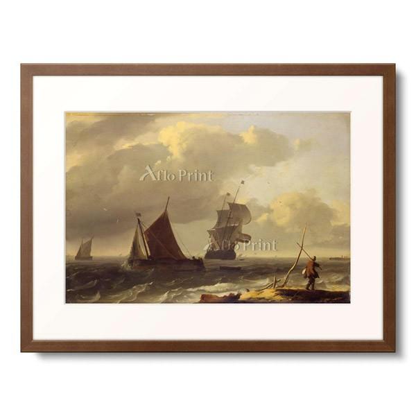 Artist:  Backhuyzen, Ludolf,1631-1708 Imagetitle:  Bewegte See mit Schiffen. Dimensions:  25,5 x 38 cm Location:  Landes...