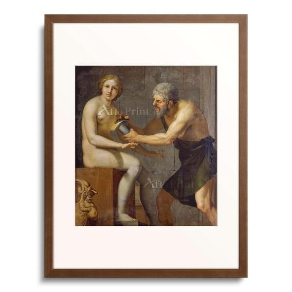 Artist:  Flemalle, Bertholet I,1614-1675 Imagetitle:  Prometheus bringing his clay statue to life with the use of fire. ...