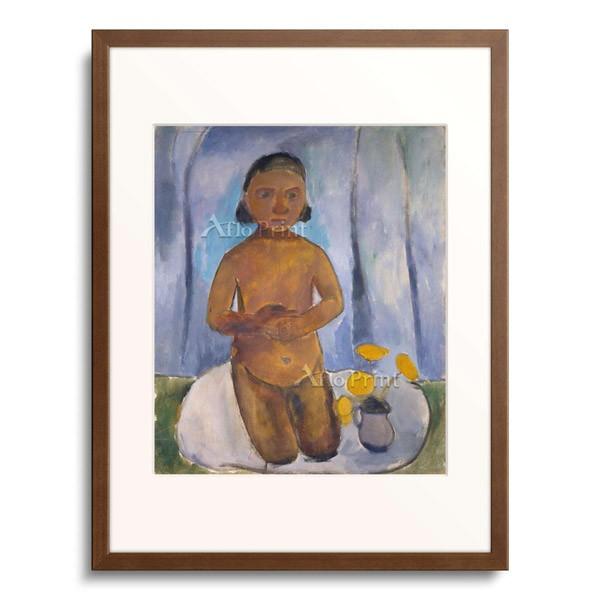 Artist:  Modersohn-Becker, Paula,1876-1907 Imagetitle:  Kniendes Kind vor blauem Vorhang. 1907. Dimensions:  72 x 60 cm ...