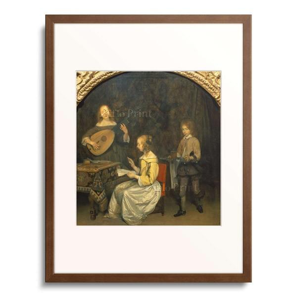 所蔵：ルーヴル美術館Artist:  Borch, Gerard ter,1617-1681 Imagetitle:  The Concert: Singer and Theorbo Player. Dimensions:  47 x 44...