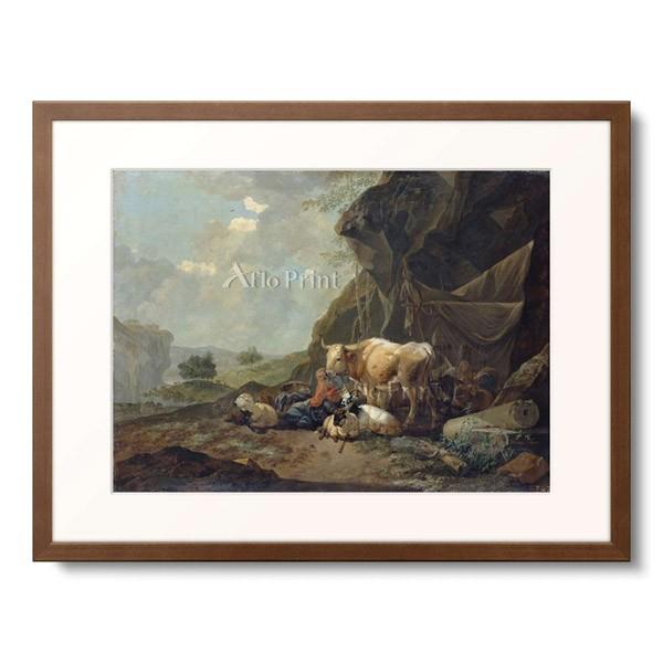 Artist:  Roos, Johann Heinrich,1631-1685 Imagetitle:  Hirten und Herden unter Felsen. 1681. Dimensions:  59 x 79 cm Medi...